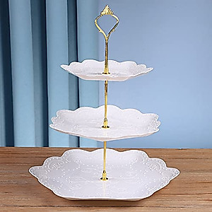 3 Pcs 3-Tier Cupcake Stand Fruit Plate Cakes Stand Tower for Halloween Wedding Home Birthday Tea Party Serving Platter (Hexagon)