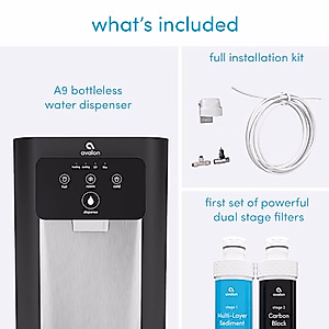 Avalon A9 Electric Touch Countertop Bottleless Cooler Water Dispenser-3 Temperatures (Black), 21 x 11 x 16 inches