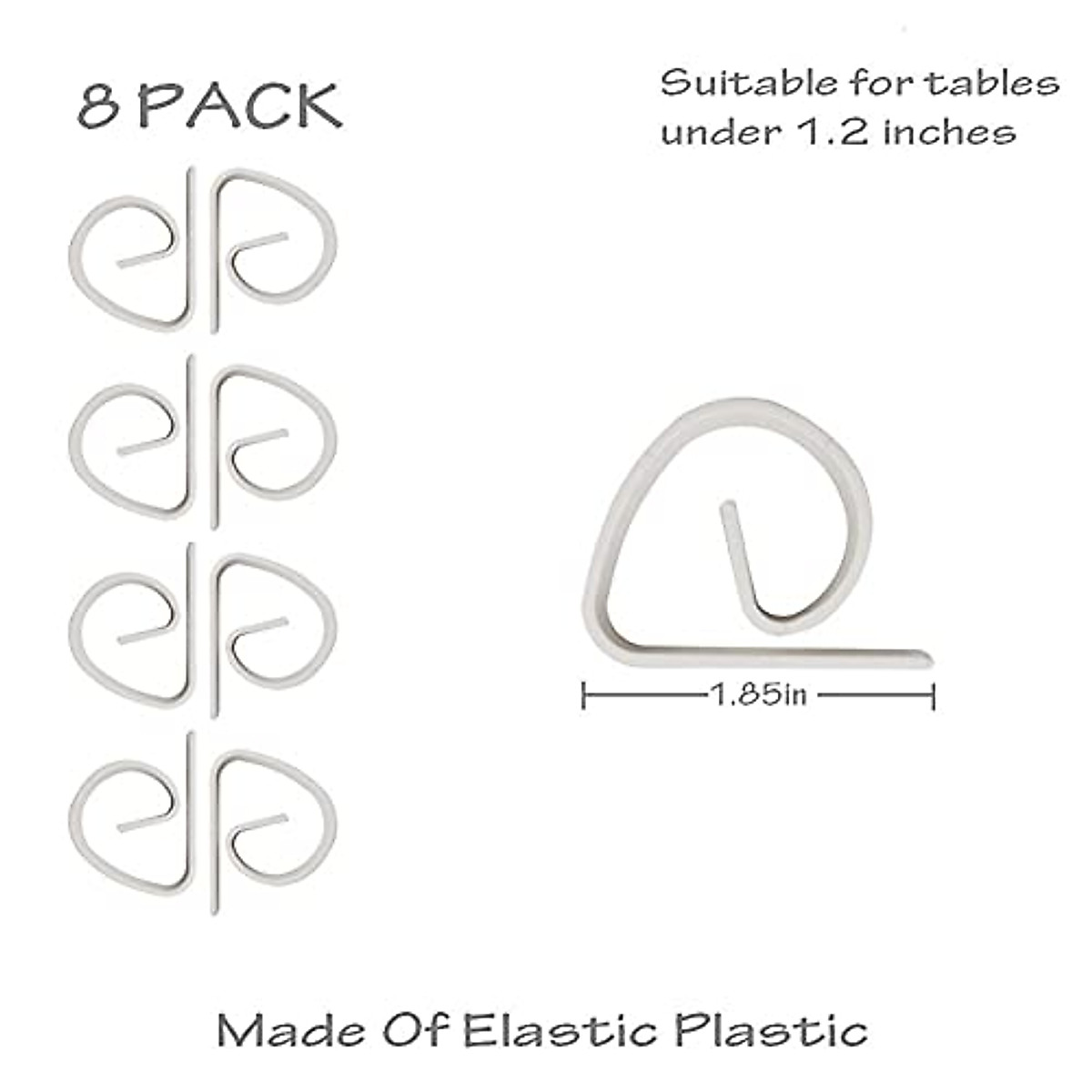 Panykoo Plastic Tablecloth Clip, Used for Restaurant Banquet Wedding Graduation Party and Outdoor Picnic Table Cloth Fixing (8 PCS)