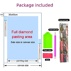 DIY 5D Diamond Art Painting Kits White Angel Wing Full Drill Round Diamond Art Paint by Number Kits for Beginner Crystal Cross Stitch for Wall Decoration(40x50cm)