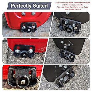 490-241-0038 Rolling Skid Shoes for Craftsman Cub Cadet A-riens Most 2 Stage & 3 Stage Snow Thrower, Fits Machines with 2-3/4" Slot and 3" Bolt Centers - with Spare Plastic Wheels Hardware Kit