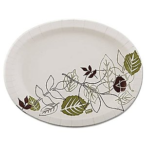 Pathways Heavyweight Oval Platters, 8 1/2 x 11, Green/Burgundy, 125/Pack