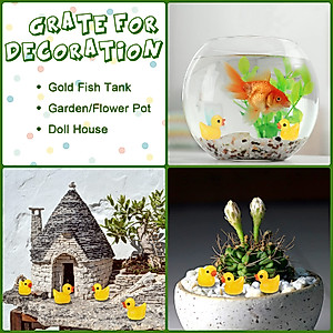 Chalyna 150 Pcs Mini Ducks Yellow Tiny Resin Ducks Bulk Mini Rubber Duckies Figures for Home Prank Game Micro Landscape Aquarium Dollhouse Ornament DIY Terrarium and Handmade School Project