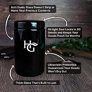Herb Guard - 2 Oz Smell Proof Jar and Airtight Container (1 Liter) Comes with Humidity Pack to Keep Contents Fresh for Months