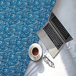 LIGUTARS Pet Blanket for Car, Blue Teen Blankets for Girls, Marine Waves Pattern Abstract Curly Forms, Keep Warm, 40 x 50inches, Suitable for Bed and Sofa, Blue Pale Blue