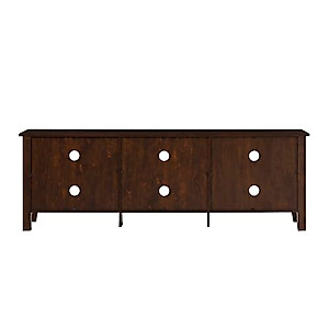 Walker Edison Wren Classic Brown TV Media Console Entertainment Center for 80 Inch Television with Storage Cubby, 70 Inch