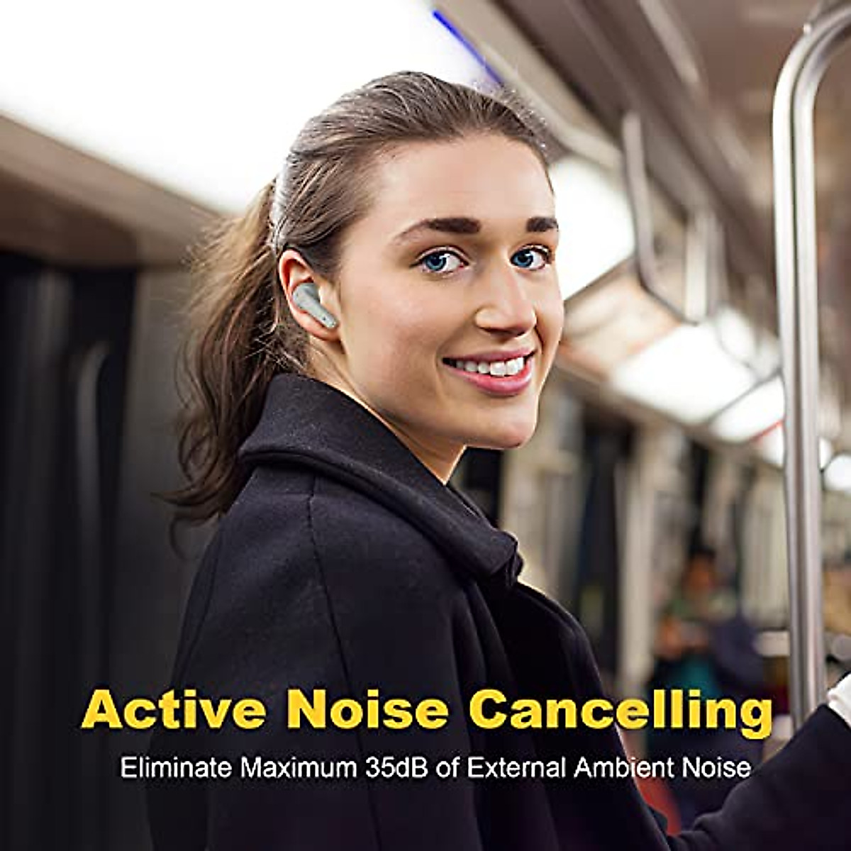 Kingstar Noise Cancelling Wireless Earbuds Bluetooth 5.1 in-Ear Hybrid Active Noise Cancelling Headphones, ANC ENC Bluetooth Earbuds Touch Control IPX5 Earphones 4-Mic Premium Stereo Sound