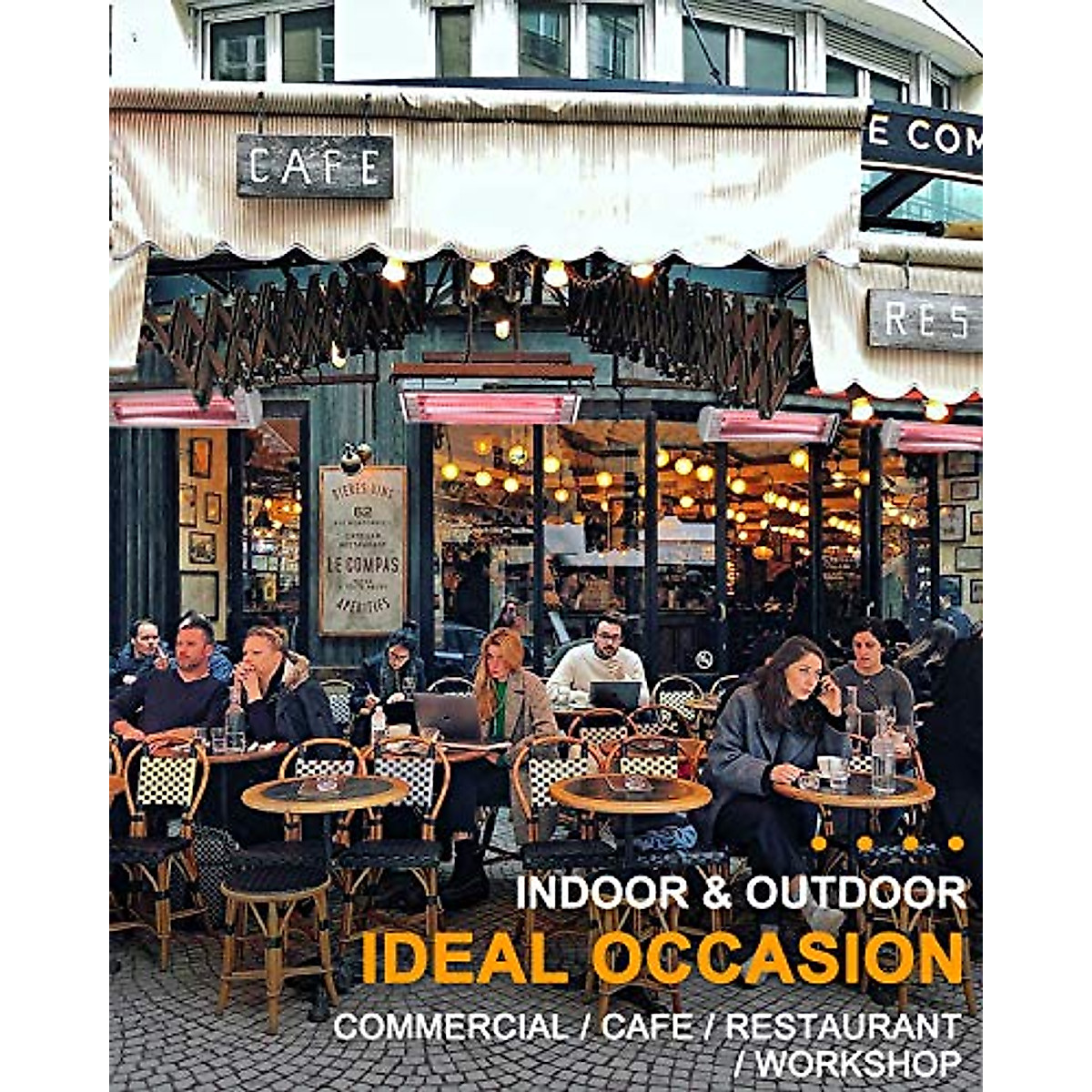 Star Patio Electric Patio Heater with Remote, Indoor/Outdoor Heater, Space Heater, Infrared Heater, Wall Mounted, suitable as Gazebo Heater, Balcony Heater, Garage Heater, 1530