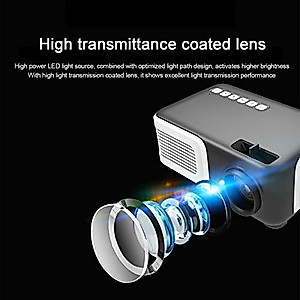 LADIGASU HD Projector Home Projector Small Portable Mini Projector Supports HDMI on The Same Screen and Connected to Outdoor Mobile Power Supply