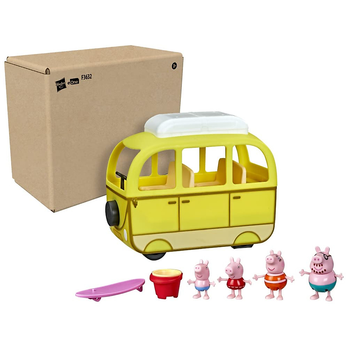 Peppa Pig Peppa's Adventures Beach Campervan, Preschool Toy, 10 Pieces, Working Wheels, 3 Years and Above, Multicolored (F3632FF2)