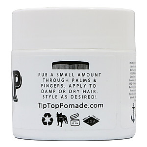 Tip Top Matte Water Based Medium Hold Pomade 4.25oz Pack of 3