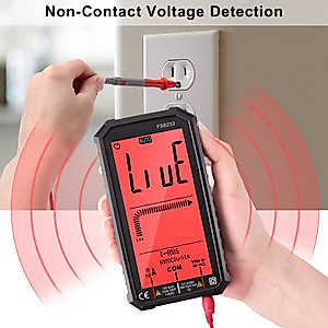 BlumWay 4.7 Inch LCD Digital Multimeter TRMS 6000 Counts Voltmeter Auto-Ranging Fast Measures Voltage Current Amp Resistance Diodes Continuity Duty-Cycle Capacitance Temperature for Automotive