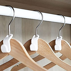 SCRTB Coat Hanger Connection Hook 30 Pcs Clothes Hanger Connector Hooks,Household Space Saving Cascading Connection Hooks for Wardrobe Closet,Mini Cascading Hanger Rack Hooks(WHITE30)