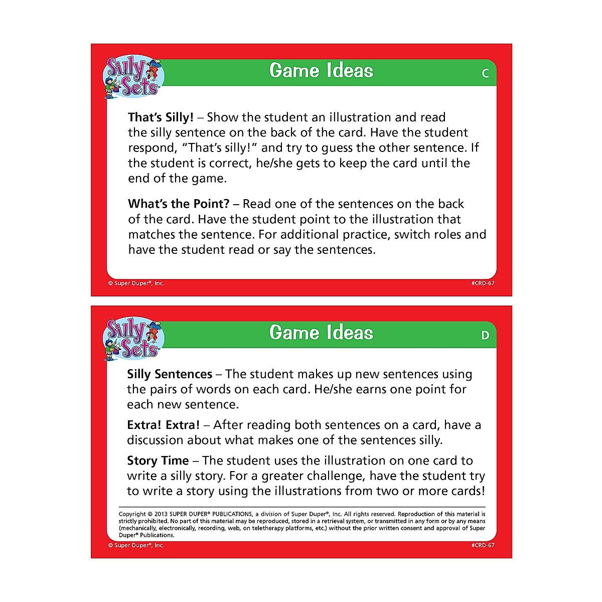 Super Duper Publications |Silly Sets Minimal Pairs for Maximum Progress Fun Deck | Listening Skills and Language Development Flash Cards | Educational Learning Materials for Children
