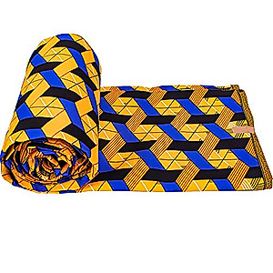 African Polyester Wax Prints Fabric Ankara Real Wax 6 Yards African Fabric for Party Dress FP6392