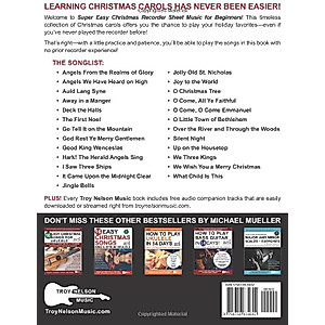 Super Easy Christmas Recorder Sheet Music for Beginners: 25 Christmas Carols with Recorder Finger Charts—Jingle Bells, Away in a Manger, and More! (Large Print Letter Notes Sheet Music)