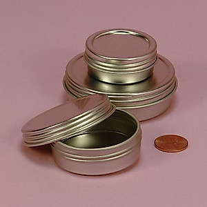 Screw Top Round Steel Tins, 1oz (12 Per Pack)