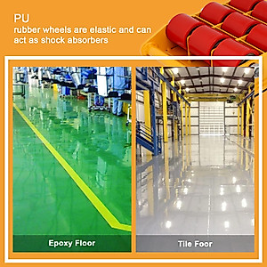 FAHKNS Machine Skates 33000 LBS, Non Slip Disc Machinery Moving Skate with 9 PU Rollers, Heavy Duty Industrial Machinery Mover Skate for Warehouse, Workshop Moving Equipment, Yellow