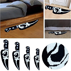 Scream Knife Rug, Skull Knife Carpet Horror Wear Resistant Creative Knife Design for Sofa Bedside Floor Mat Area Home Welcome Decor (88.9CM)