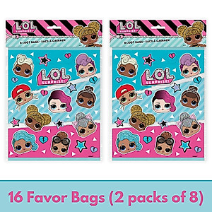 Unique LOL Party Favor Bags Pack - 16 Plastic LOL Goodie Bags & Checklist, LOL Birthday Decorations & Supplies