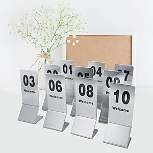 Stainless Steel Table Numbers Cards Signs, Double-Side Table Numbers 1-10/20/30/50/100, For Restaurants, Weddings, Bars, Table Top Reserved Digital Sign, Place Cards For Weddings (Size : 1-50)