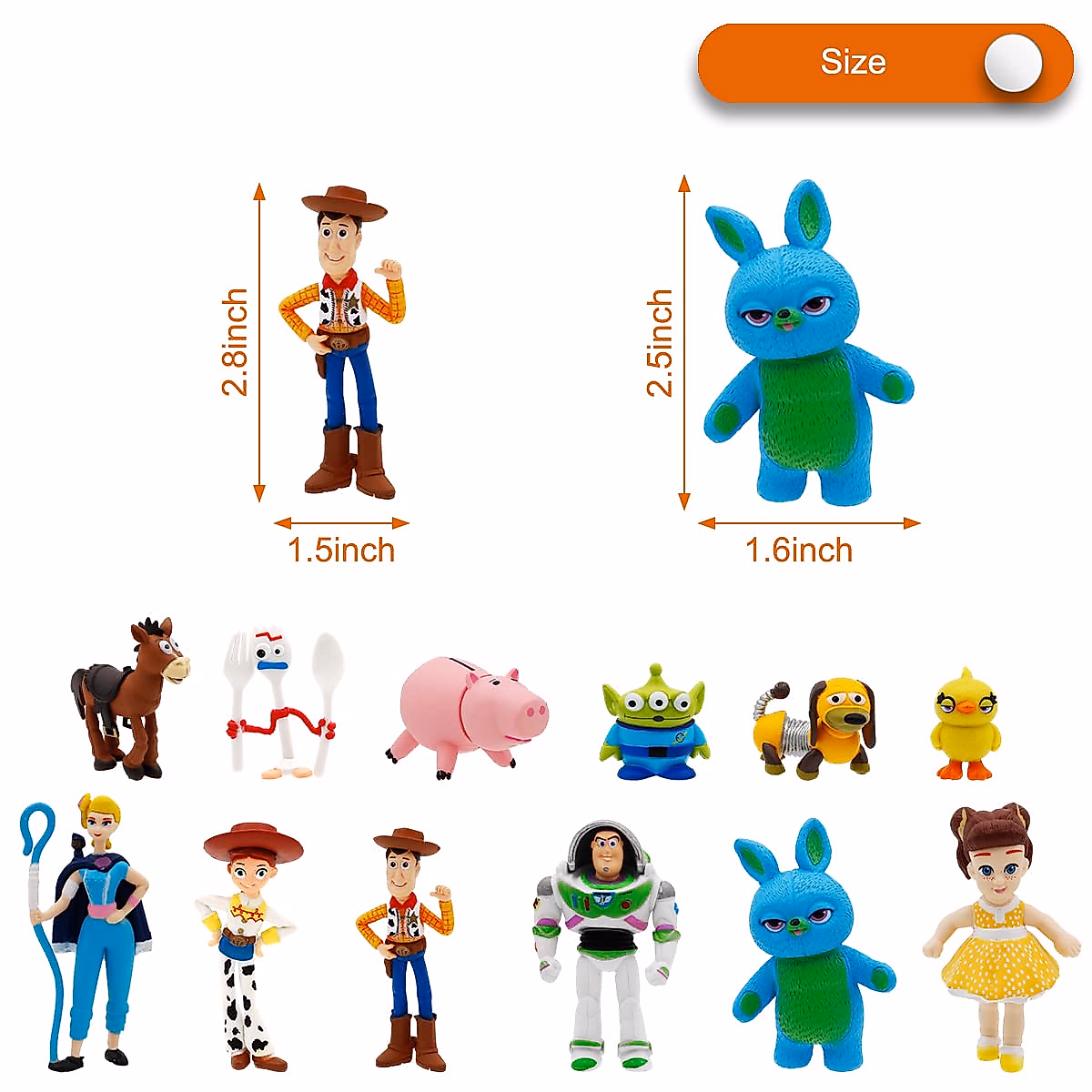 12PCS Toy Inspiration Story Cake Toppers, Story Birthday Party Cake Decorations