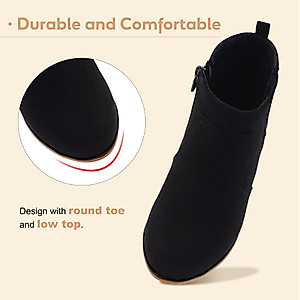 LseLom Girls Chelsea Boots Ankle Boots for Girls with Zipper Short Suede Booties Fashion Boots for Toddler/Little Kids Black US 8