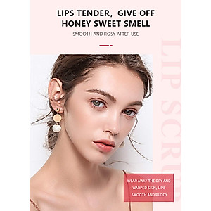 Lip Scrub, (Peach) Lip Scrubs Exfoliator & Moisturizer, Vegan Cruelty-Free Lip Sugar Scrub, Natural Gentle Lip Treatment, Dry Lip Treatment Polish & Lip Exfoliator by Samnyte