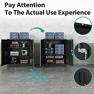 Metal Storage Cabinet Locked Steel Cabinet with 2 Adjustable Shelves Office Cabinet Locking Tool Cabinets Kitchen Storage Cabinet metal locker Small Counter Height Storage Cabinet Cupboard 35.4"H