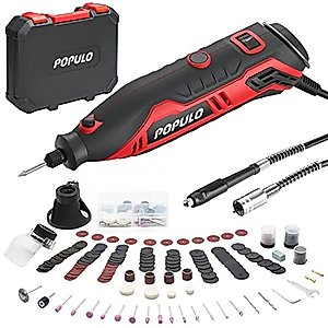 POPULO Rotary Tool Kit, 149pcs with Flex Shaft 135W Multifunctional Rotary Corded Tools Variable Speed, Rotary Tool Set for Grinding, Cutting, Wood Carving, Sanding, Engraving, Gifts for DIYer
