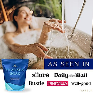 Yareli Dead Sea Bath & Foot Soak, Unscented Magnesium Bath Salt Flakes, Alternative to Epsom Salt, 15lbs with Over 800,000mg of Elemental Magnesium Per Bag