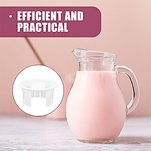 2Pcs White Glass Water Pitcher Lids Food Grade Plastic Anti-Dust Splash Resistant Stoppers Covers for Beverage Carafe Glass Pouring Pitcher One Size，Beverage Serveware，Jugs