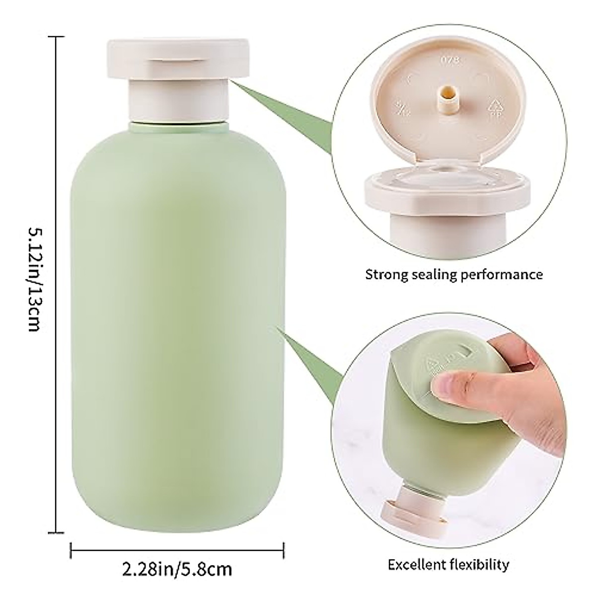 WLLHYF Squeeze Bottles 2 Pack 200 ML Refillable Plastic Travel Containers Empty Bottles with Disc Top Flip Cap Travel Accessories for Shampoo Creams Lotion Conditioner