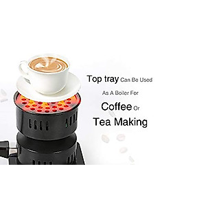 Gold Star* Electric Charcoal Fast Starter, Fire Burner Stove for Hookah, Shisha, Nargila, BBQ, Fire Starter, Coal Burn + Coco NARA Natural Coconut Shell Charcoal [ Heater & Charcoals Combo Pack ]