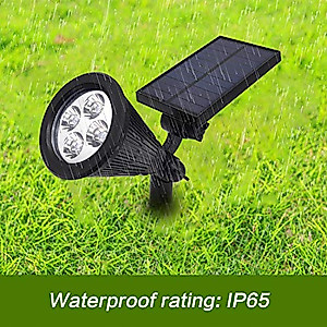 hyperpower Elite 2x4 LED Solar Landscape Spot Lights Outdoor Adjustable Solar Panel 180°Swivel Light Head 90° New Technique Monocrystalline Silicon 3w Solar Panel (136x80MM) 2xPACK