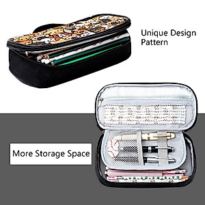 Rovozar Kawaii Dog Pencil Case for Girls Boys, Animals Pencil Box for Kids Dog Pen Makeup Bag, Large Capacity Dog Pencil Pouch with Zipper Compartments for Office School