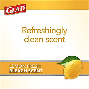 GLAD ForceFlexPlus Tall Kitchen Trash Bags, 13 Gallon Trash Bags for Tall Kitchen Trash Can, Lemon Fresh Bleach Scent to Eliminate Odors, 90 Count (Package May Vary)