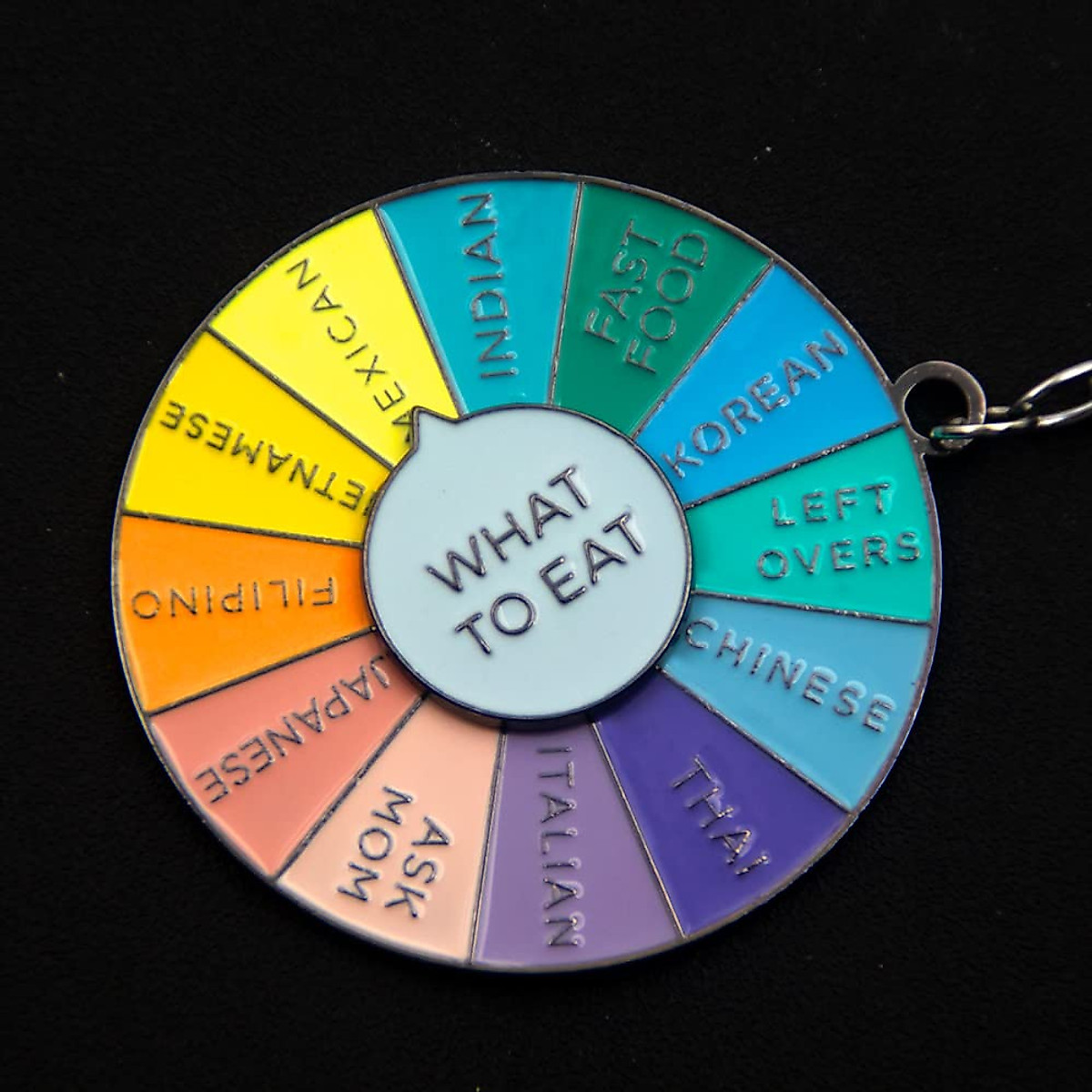 What To Eat Wheel Spinning Keychain - Cute Mood Key Chains - Aesthetic Charm Gift for Women Men