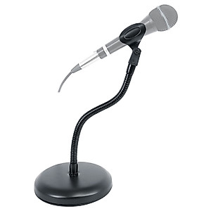 Rockville RDMS7 Desktop Mic Stand w 11.8" Gooseneck+Weighted Base+Webcam Adapter