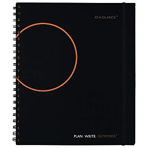 AT-A-GLANCE Planning Notebook with Reference Calendars, Plan.Write.Remember., 9.19 x 11 Inches, Black (70-6209-05)