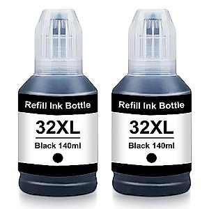 32xl Black Compatible Ink Bottle Replacement, Used with HP Smart Tank Plus 551 651, HP Smart Tank 7301 7602 7001 6001 5101 Printers(2 Black)
