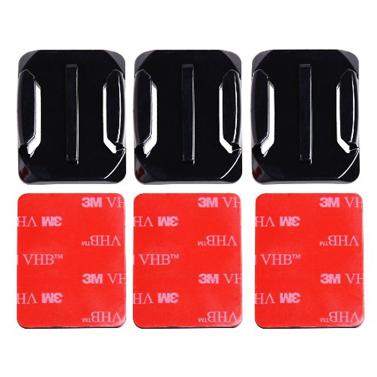 Adhesive Mounts for GoPro Cameras - 3x Curved & 3x Flat Mounts Bundle W/ 3M Sticky Pads- Tape Mount to Your Helmet/Bike/Board/Car- Fits ALL Go Pro Models - Premium Camera Accessories - 1 Year Warranty