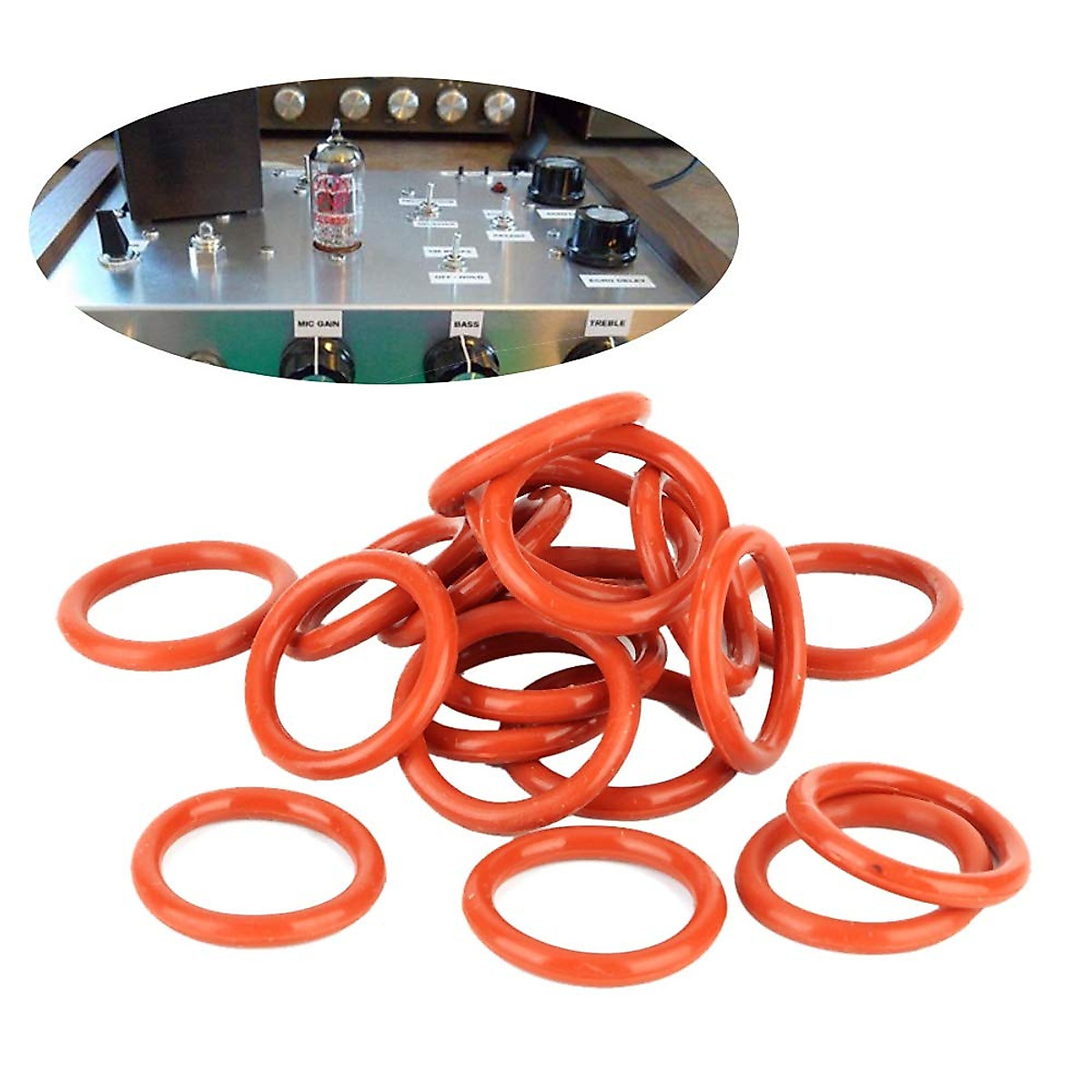 Aramox Tube Damper, 20pcs Tube Damper Silicone Rings Fit for 12AX7 12AU7 12AT7 12BH7 EL84