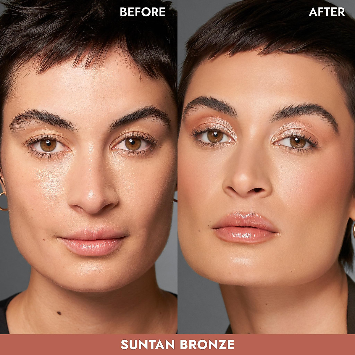 COVER FX Monochromatic Powder Bronzer Duo - Suntan Bronze - Soft Matte + Luminous Shimmer Finish - Create Custom, High Impact Bronze Glow