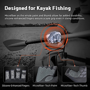 RUNCL Fingerless Gloves RAGUEL, Fishing Gloves, Sun Gloves - UPF 50+ Sun Protection, Microfiber-Tech Safeguard, Half-Finger Style, Breathable Ventilation - Kayaking, Cycling, Gardening (Gray, XXL)