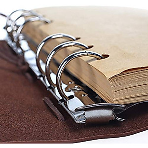 Leather Travel Journal Writing Notebook, Classic Embossed Vintage Nautical Spiral Blank String Refillable Diary Notepad Sketchbook to Write in, Unlined Paper, Retro Pendants (7.3” x5”, Deep Blue)