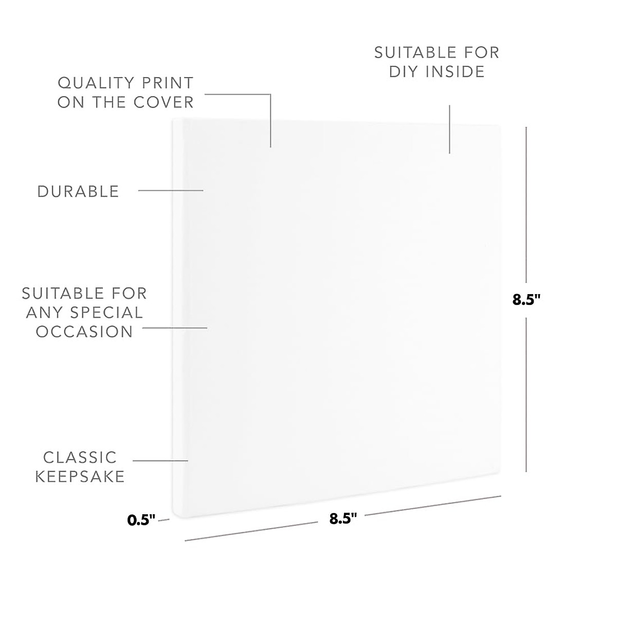 Andaz Press Personalized Bar/Bat Mitzvah Guest Book with Gold Accents, Custom Minimal Script 120 Pages 8.5"x8.5" Hard Cover Photo Album for Girls or Boys, Jewish Birthday Party Decorations, 1-Pack