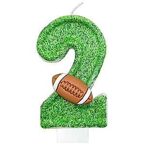 laackys Football Party Decorations Birthday Candles Number Cake Candles Green Football Field Cake Decoration Party Anniversary Decoration, Suitable for Football Birthday Theme, Party (2)