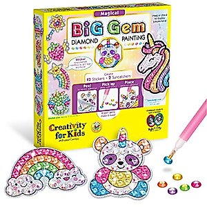 Creativity for Kids Big Gem Diamond Painting Kits: Magical Stickers and Suncatcher DIY Kit - Diamond Art for Kids, Unicorn Gifts for Girls Ages 6-8+