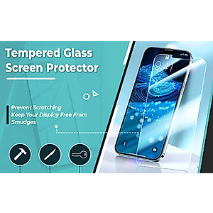 [2 Pack]Privacy Tempered Glass Screen Protector for iPhone 14/13/13 Pro, Waterproof and Shatter-Proof iPhone Screen Protector, 9H Hardness, Highly Responsive, Facial Recognition Enabled